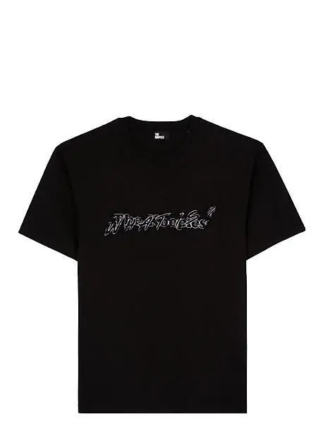 The Kooples Branded Short-sleeved Cotton-jersey T-shirt - Black