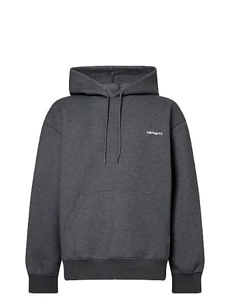 Carhartt Work In Progress Cotton-blend Hoody With Embroidered Logo - Black / White