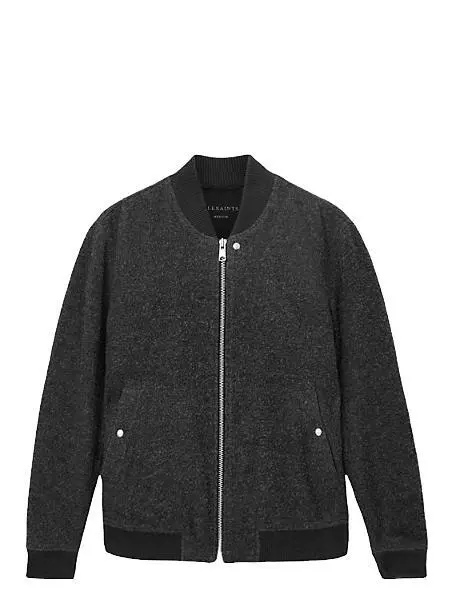 ALLSAINTS Saku Zip-up Wool-blend Bomber Jacket - Charcoal Grey