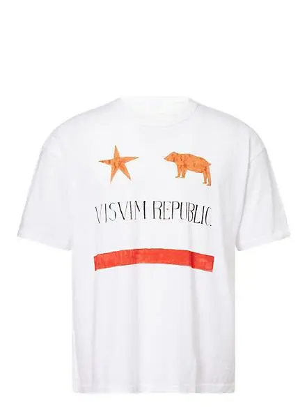 Visvim Jumbo Graphic Print Cotton-blend T-shirt - White