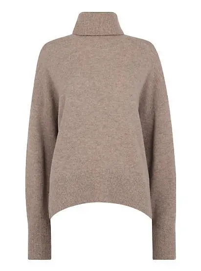 Whistles Relaxed-fit Roll-neck Wool Jumper - Brown