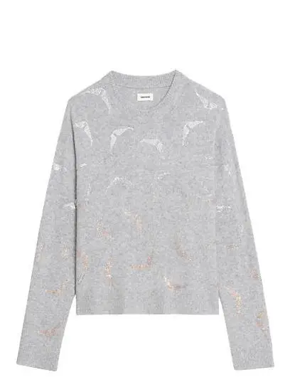 Zadig&Voltaire Rhinestone-embellished Cashmere Jumper - Gris Chine Clai