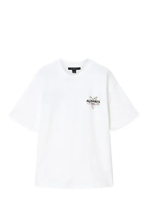 ALLSAINTS Etta Branded-print Cotton-jersey T-shirt - Optic White