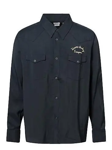 Visvim Four Corners Logo-embroidered Woven Shirt - Black