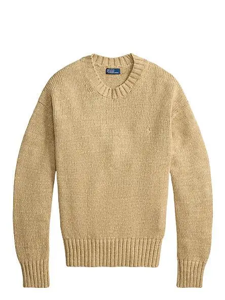 Polo Ralph Lauren Brand-embroidered Knitted Cotton Jumper - Tan Heather