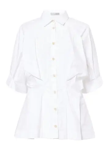 Palmer//harding Vessel Cinched Stretch-cotton Shirt - White