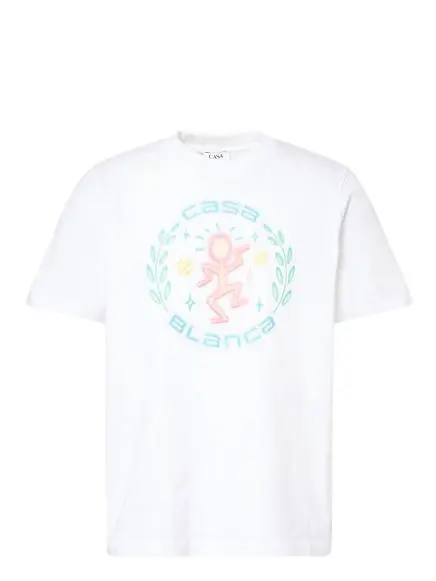 Casablanca Dance Joy Printed Cotton T-shirt - White