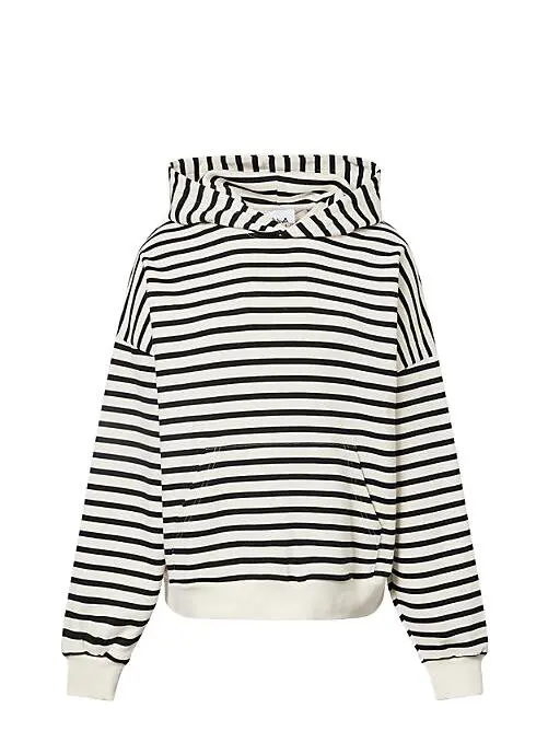 TALA Cotton-jersey Hoody - Ivory Stripe