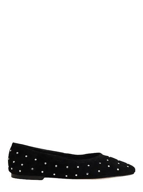 Whistles Karina Suede Ballet Flats - Black