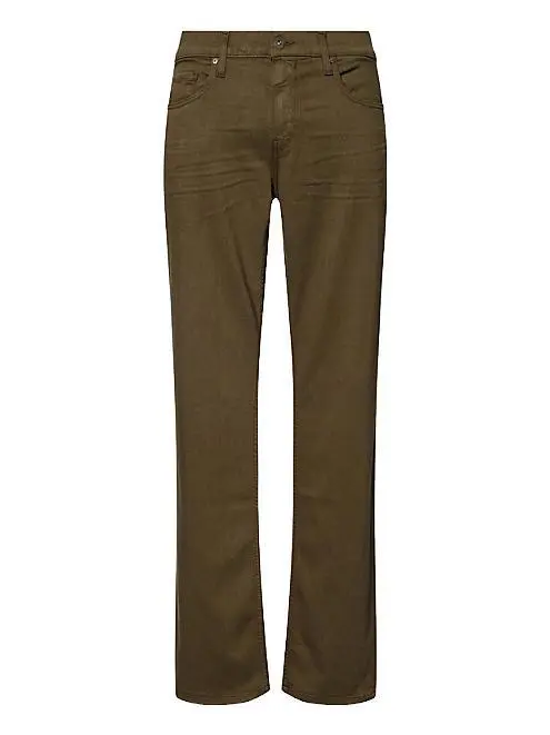 Paige Normandie Straight-leg Stretch-denim Jeans - Olive Branch
