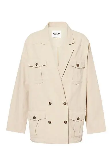 Isabel Marant Notch-lapels Cotton And Linen Jacket - Beige