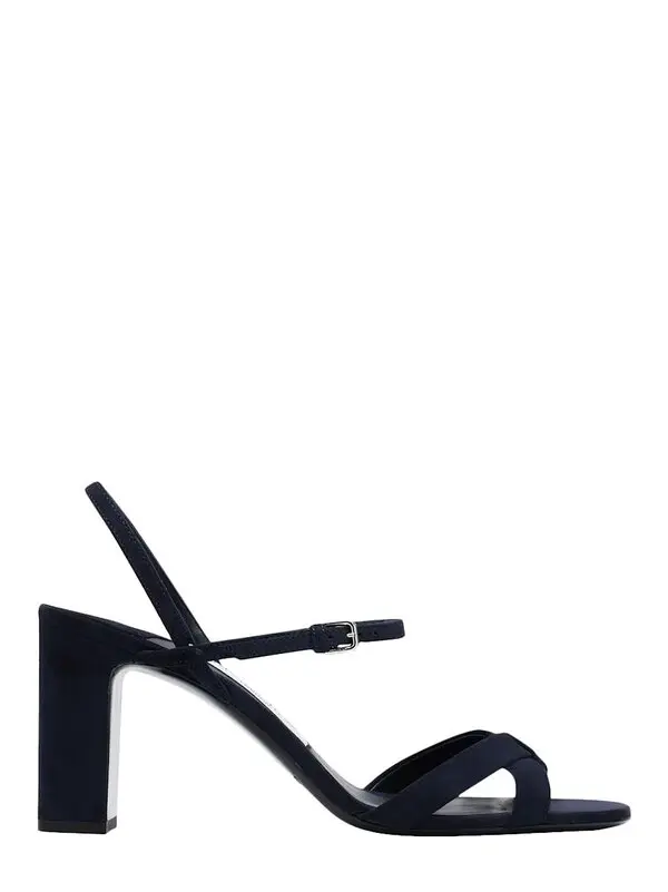 JIMMY CHOO 85mm Elsy Suede Sandals - Marine