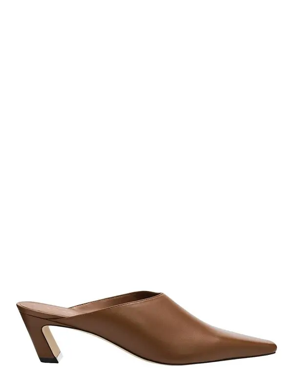 STUART WEITZMAN 50mm Stassi Leather Mules - Toasted Almond
