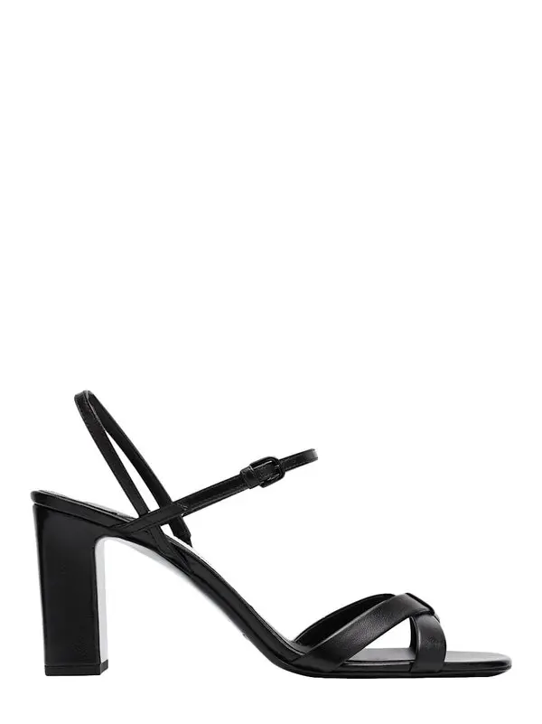 JIMMY CHOO 85mm Elsy Leather Block-heel Sandals - Black