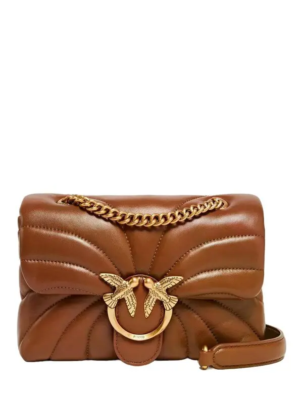 Pinko Mini Love Quilted Cross Body Bag - Brown