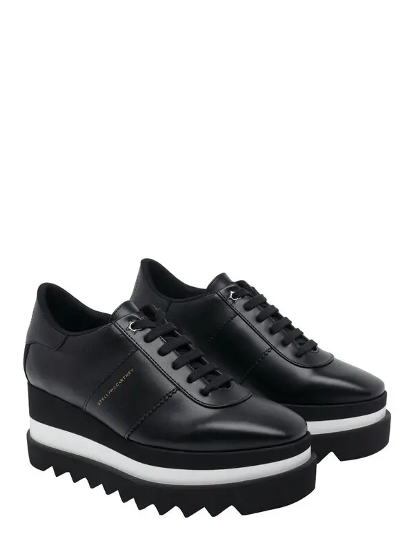 Stella McCartney Leather Platform Oxford Shoes - Black