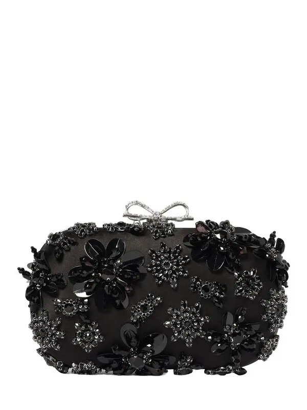 SELF-PORTRAIT Embellished Clutch - Black