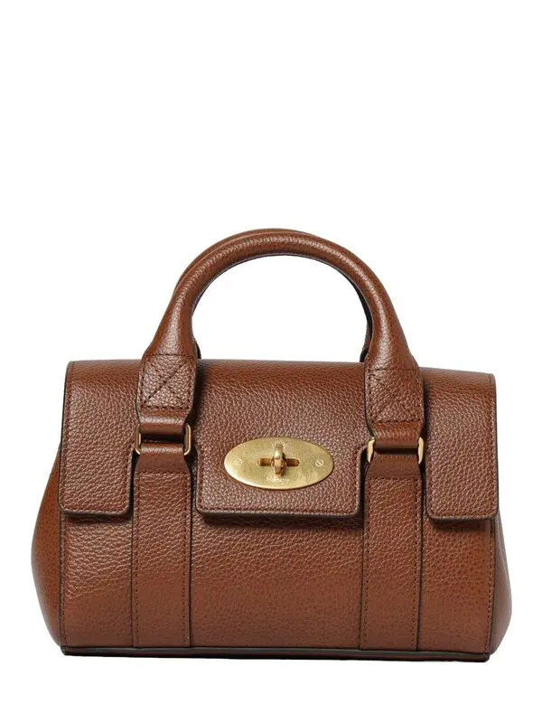 Mulberry Mini Bayswater Grained Leather Satchel Bag With Removable Strap - Brown