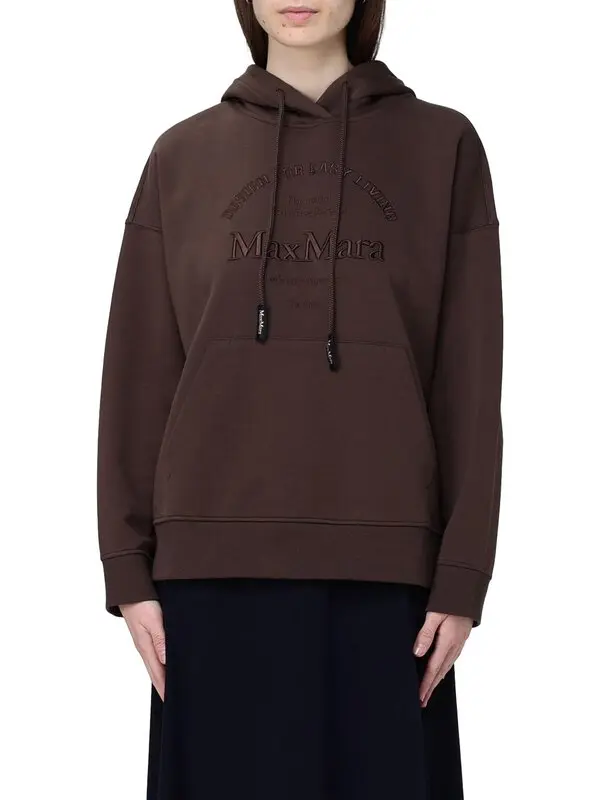 Max Mara Embossed Logo Hoodie - Earth