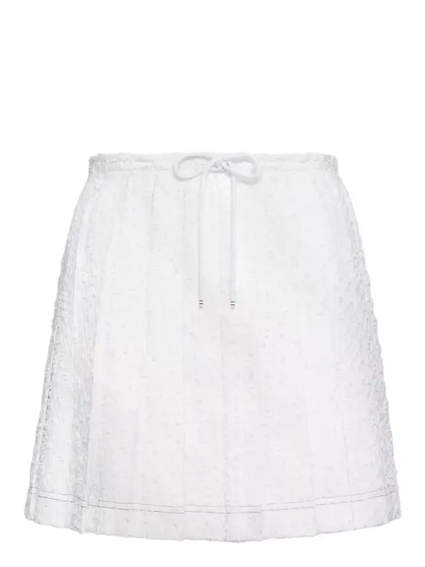 Thom Browne Eyelash Tweed Pleated Skirt - White