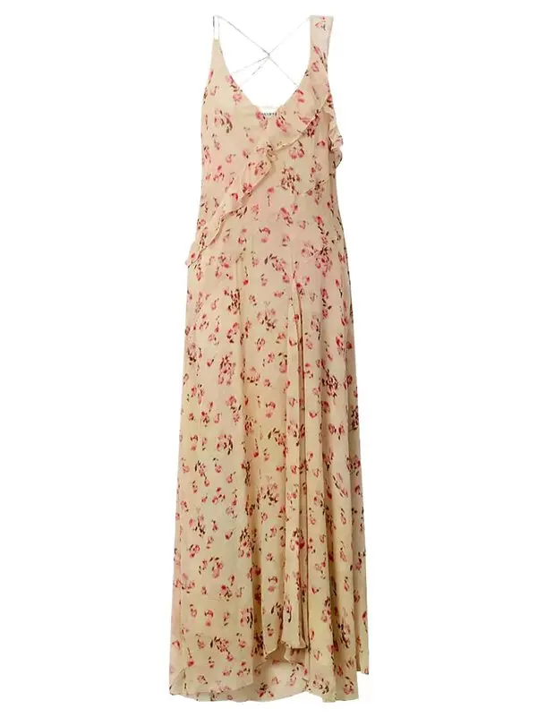 MARANT ETOILE Luxie Floral-pattern Midi Dress - Neutrals