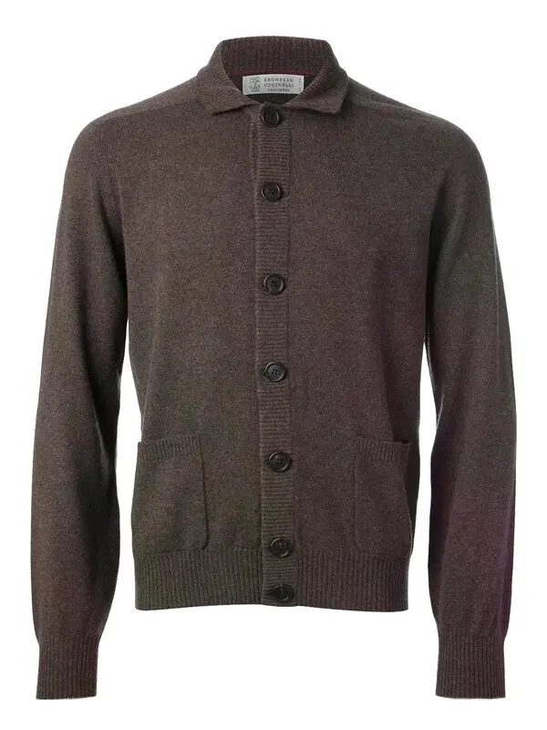 Brunello Cucinelli Classic Collar Cardigan - Brown