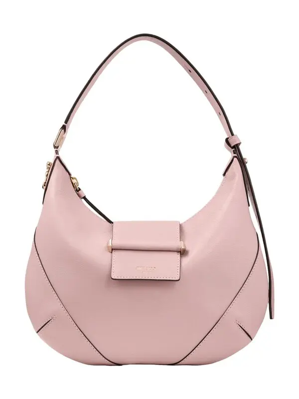 JIMMY CHOO Biker Leather Bar Hobo Bag - Rose/shiny Gold