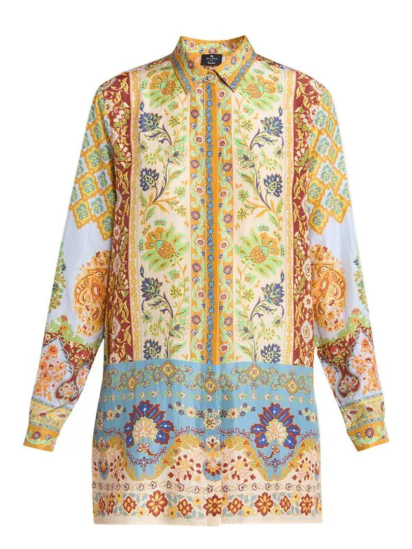 Etro Paisley Silk Button-front Shirt - Print On P