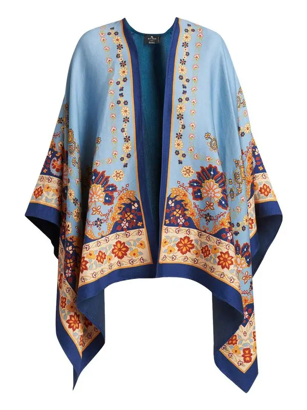 Etro Floral-print Cotton Cape - Print On P