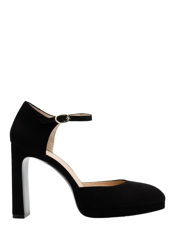 STUART WEITZMAN 100mm Babette Suede Platform Pumps - Black