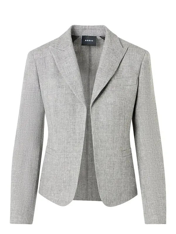 Akris Deneuve Linen And Virgin Wool Jacket - Black-whit