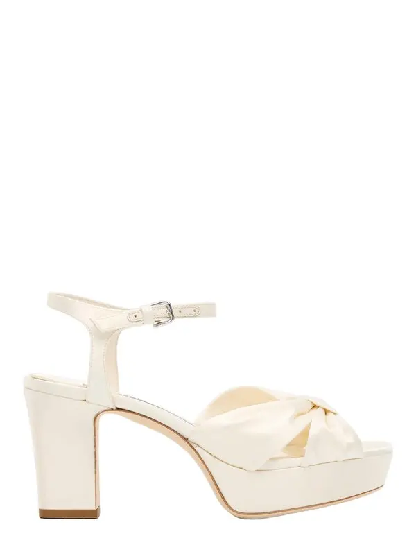 JIMMY CHOO 80mm Heloise Platform Sandals - Ivory