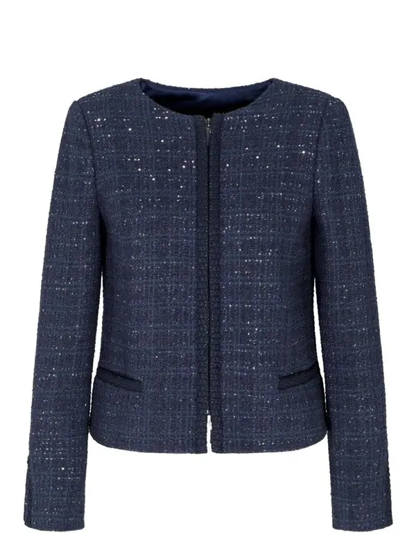 Emporio Armani Wool Blend Blazer - Blue