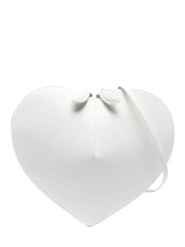 Alaïa Le Coeur Leather Crossbody Bag - White