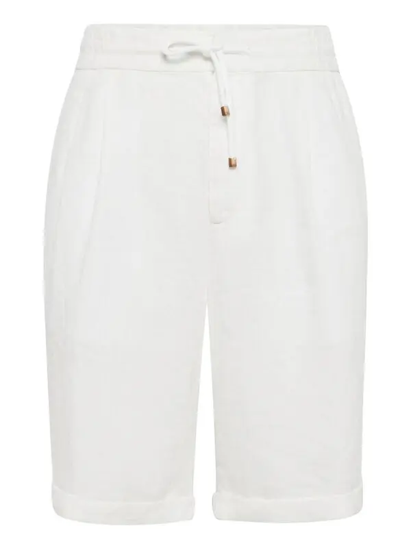 Brunello Cucinelli Linen Bermuda Shorts - White