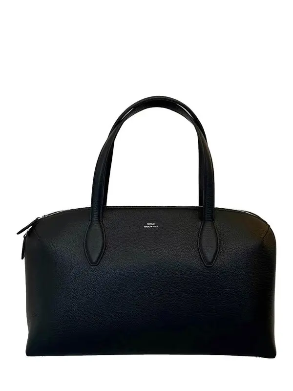 TOTEME Medium Leather Tote Bag - Black
