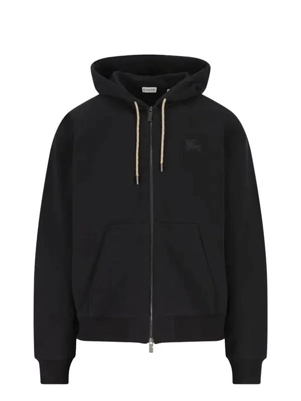 Burberry Zip Up Hoodie - Black