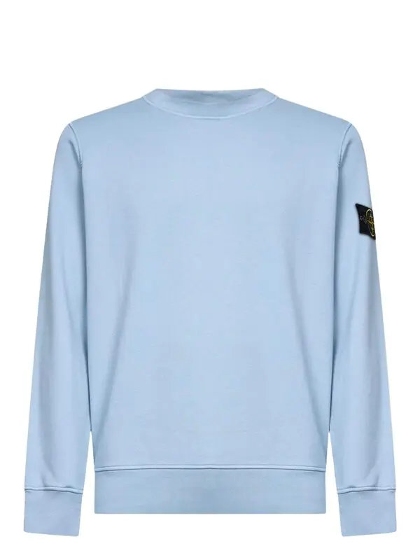 Stone Island Crew Neck Sweater With Logo - Sky Blue
