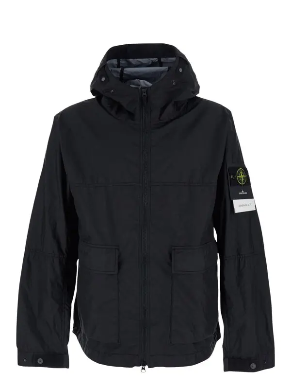 Stone Island Parka With Logo - Black