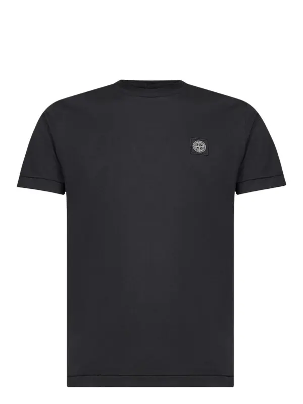 Stone Island Logo Cotton T-shirt - Blue