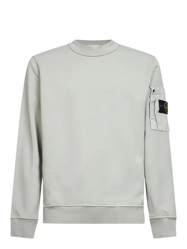 Stone Island Crew Neck Sweater With Logo - Beige