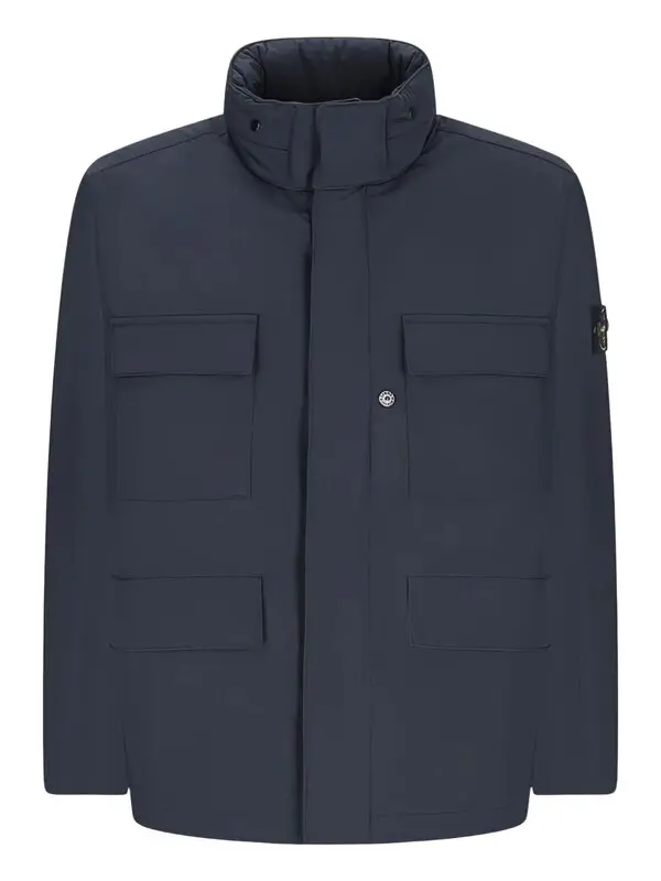 Stone Island Jacket With Compass Application - Blue