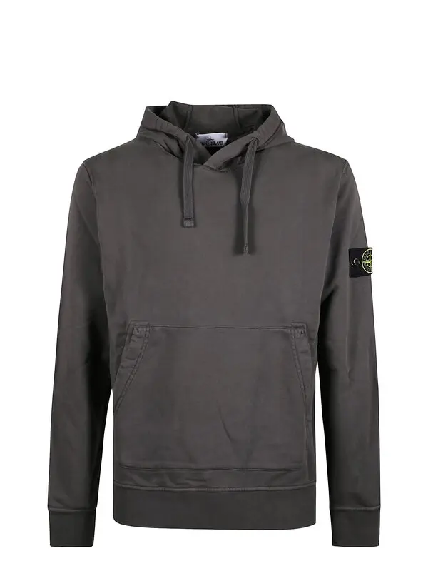 Stone Island Hooded Sweatshirt With Logo - Black