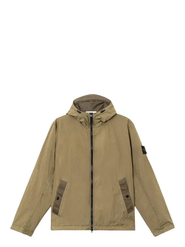 Stone Island Raincoat With Hood - Green