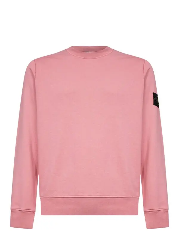 Stone Island Crew Neck Sweater With Logo - Pink