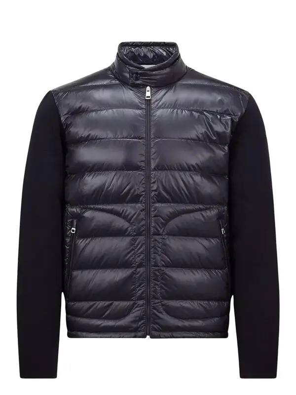 Moncler Padded Wool Cardigan With Zip - Blue