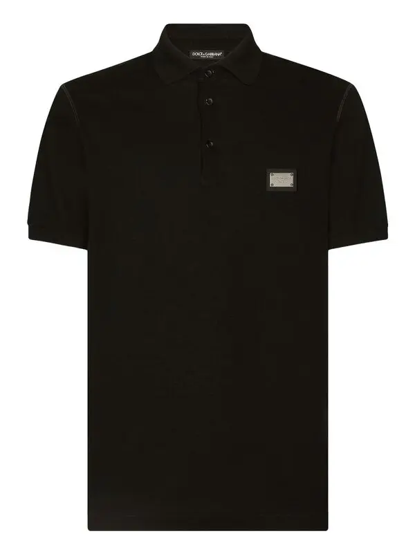Dolce & Gabbana Polo With Logo - Black