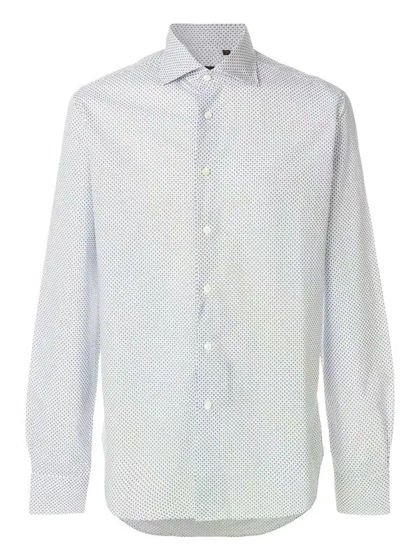 DELL'OGLIO Fine Print Shirt - White