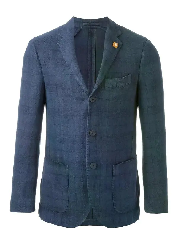 LARDINI Check Blazer - Blue