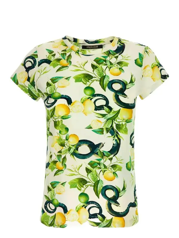 Roberto Cavalli Printed T-shirt - Neutrals